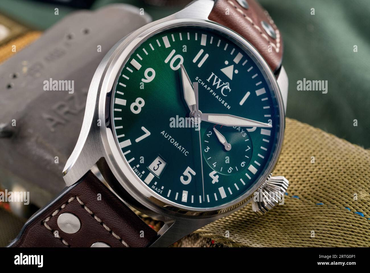IWC Big Pilot’s Watch IW501015 with green dial Stock Photo - Alamy