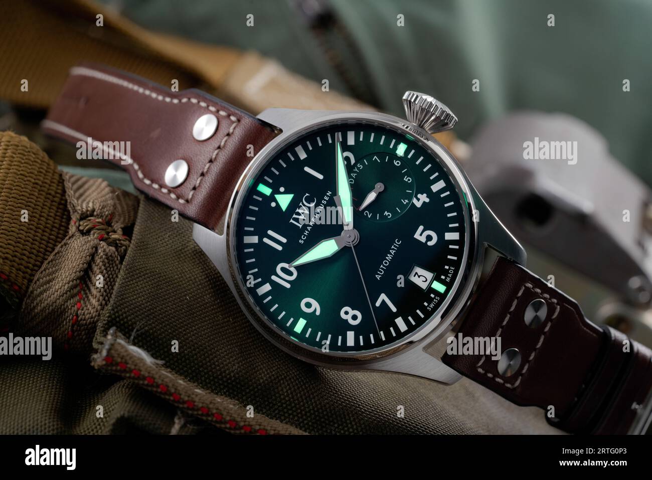 IWC Big Pilot’s Watch IW501015 with green dial Stock Photo - Alamy
