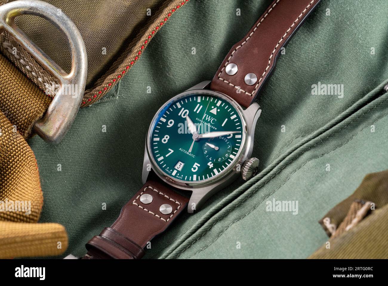 IWC Big Pilot’s Watch IW501015 with green dial Stock Photo - Alamy