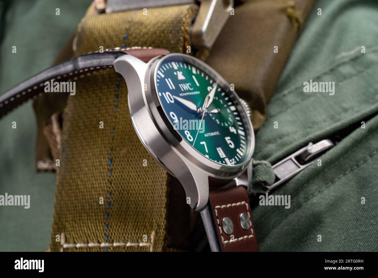IWC Big Pilot’s Watch IW501015 with green dial Stock Photo - Alamy