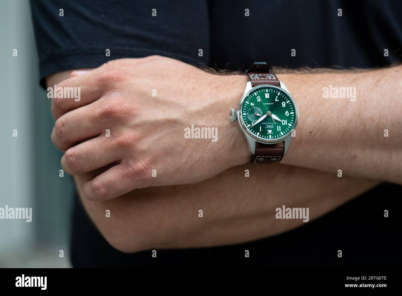 IWC Big Pilot’s Watch IW501015 with green dial Stock Photo - Alamy