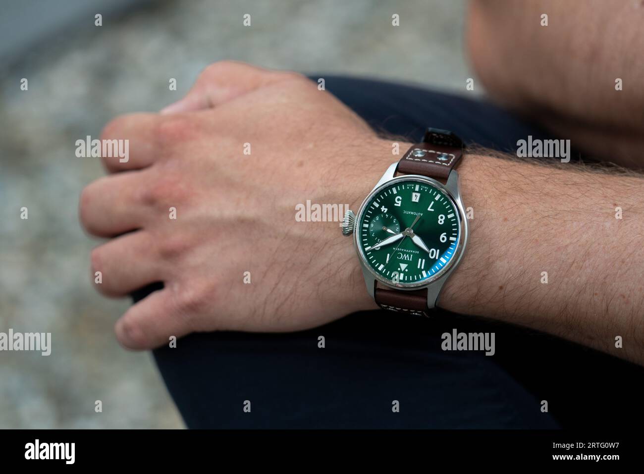 IWC Big Pilot’s Watch IW501015 with green dial Stock Photo - Alamy