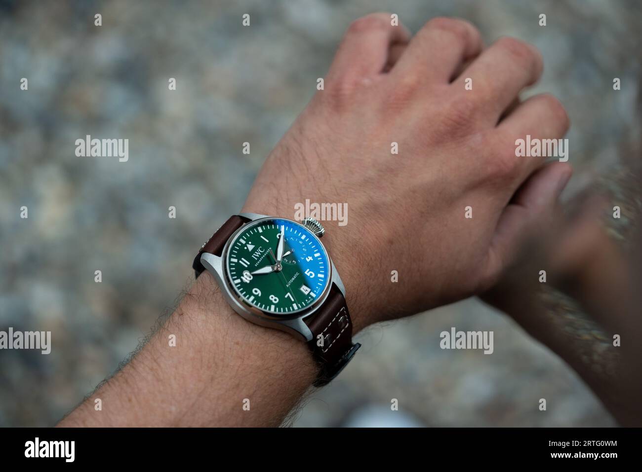 IWC Big Pilot’s Watch IW501015 with green dial Stock Photo - Alamy