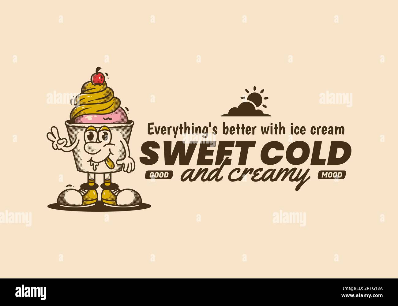 Sweet cold and creamy, everything's better with ice cream. Vintage ...