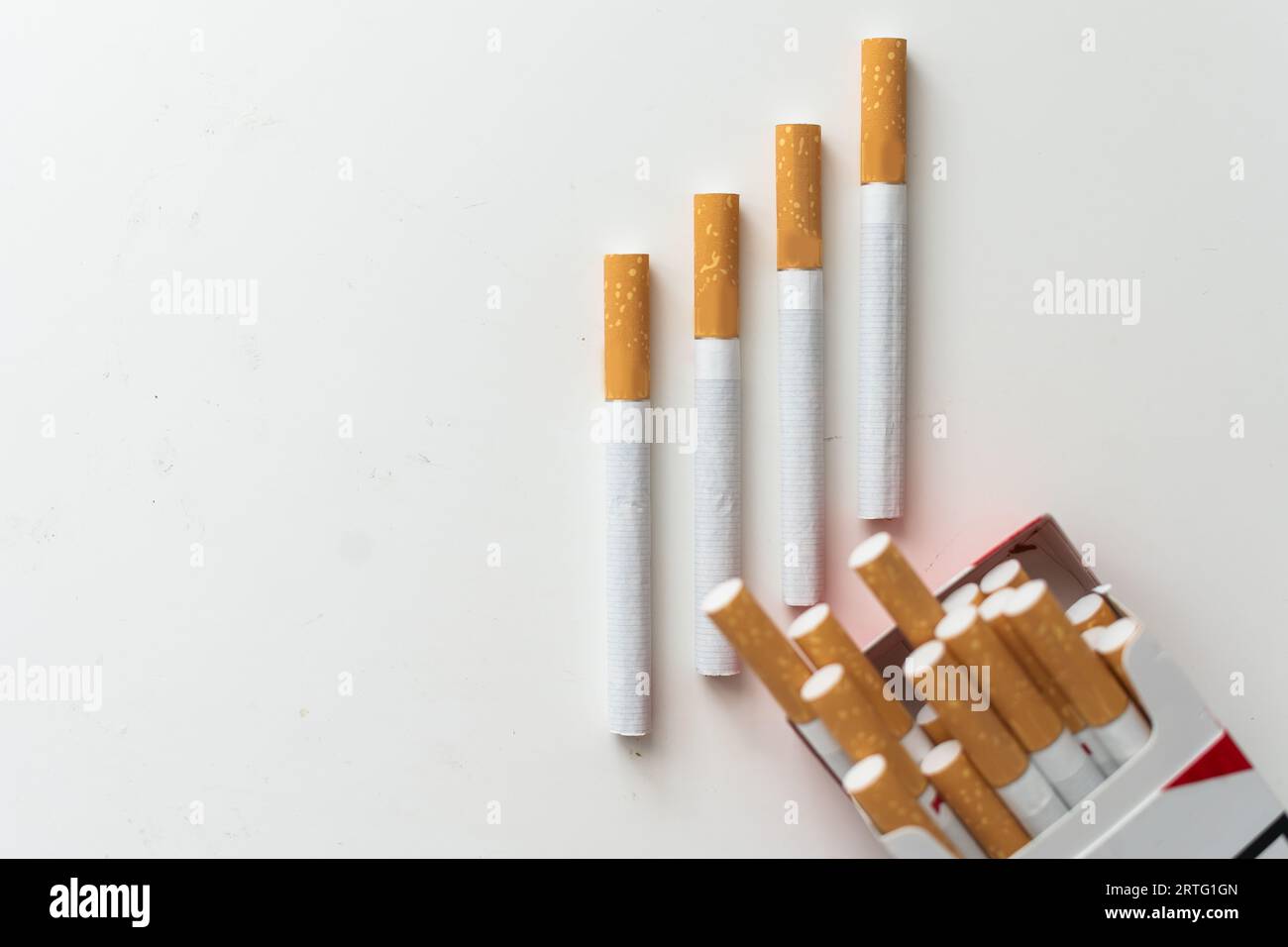 Chart with cigarettes isolated on white background Stock Photo - Alamy