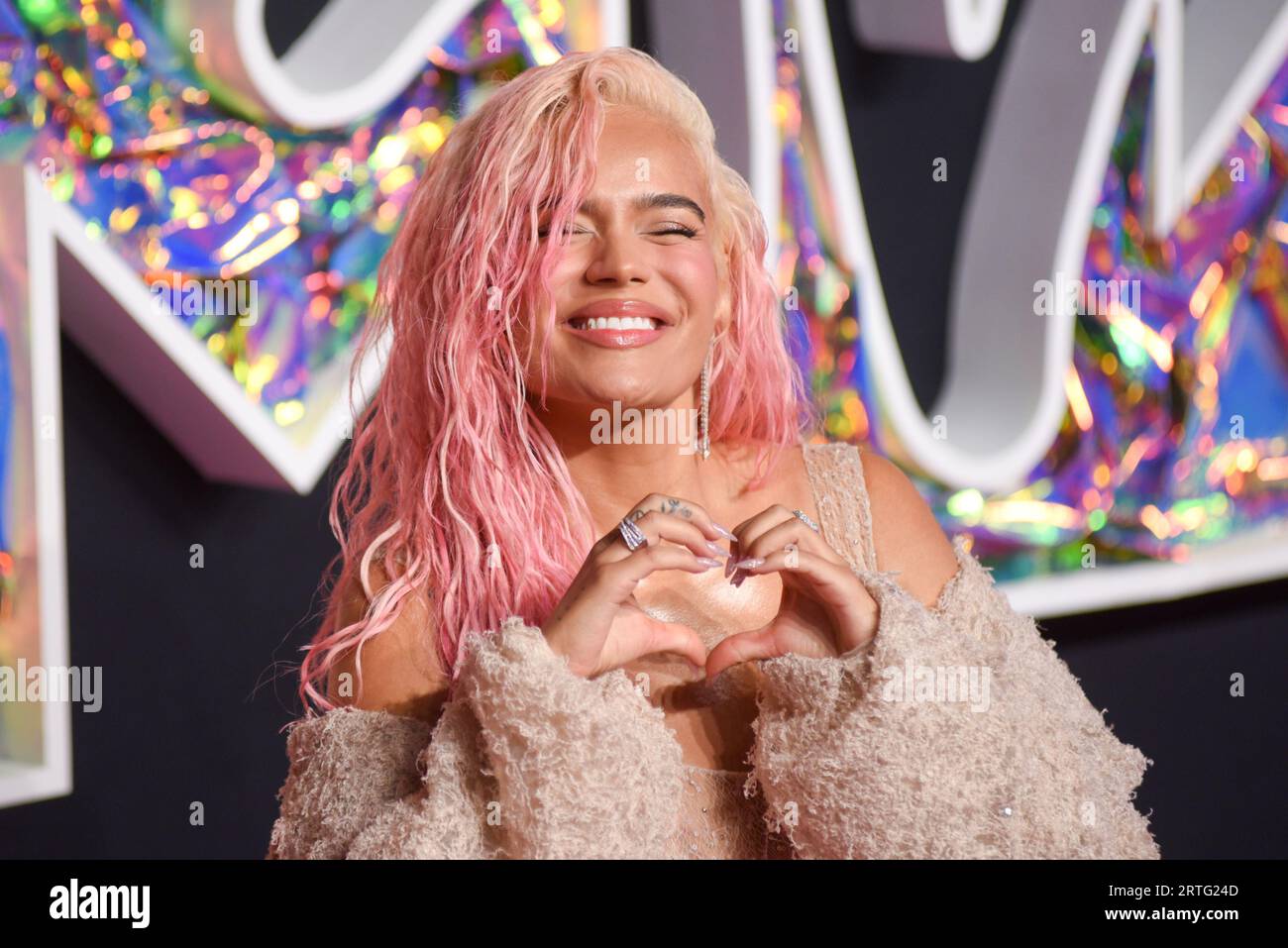 New Jersey, USA. 12th Sep, 2023. Karol G walking on the red carpet at ...