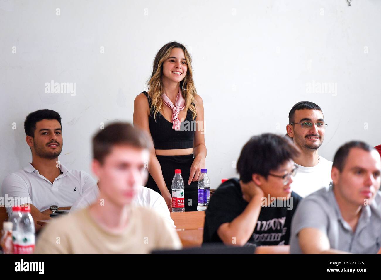 Beijing, China. 7th Aug, 2023. Israeli student Leead Bitton answers ...