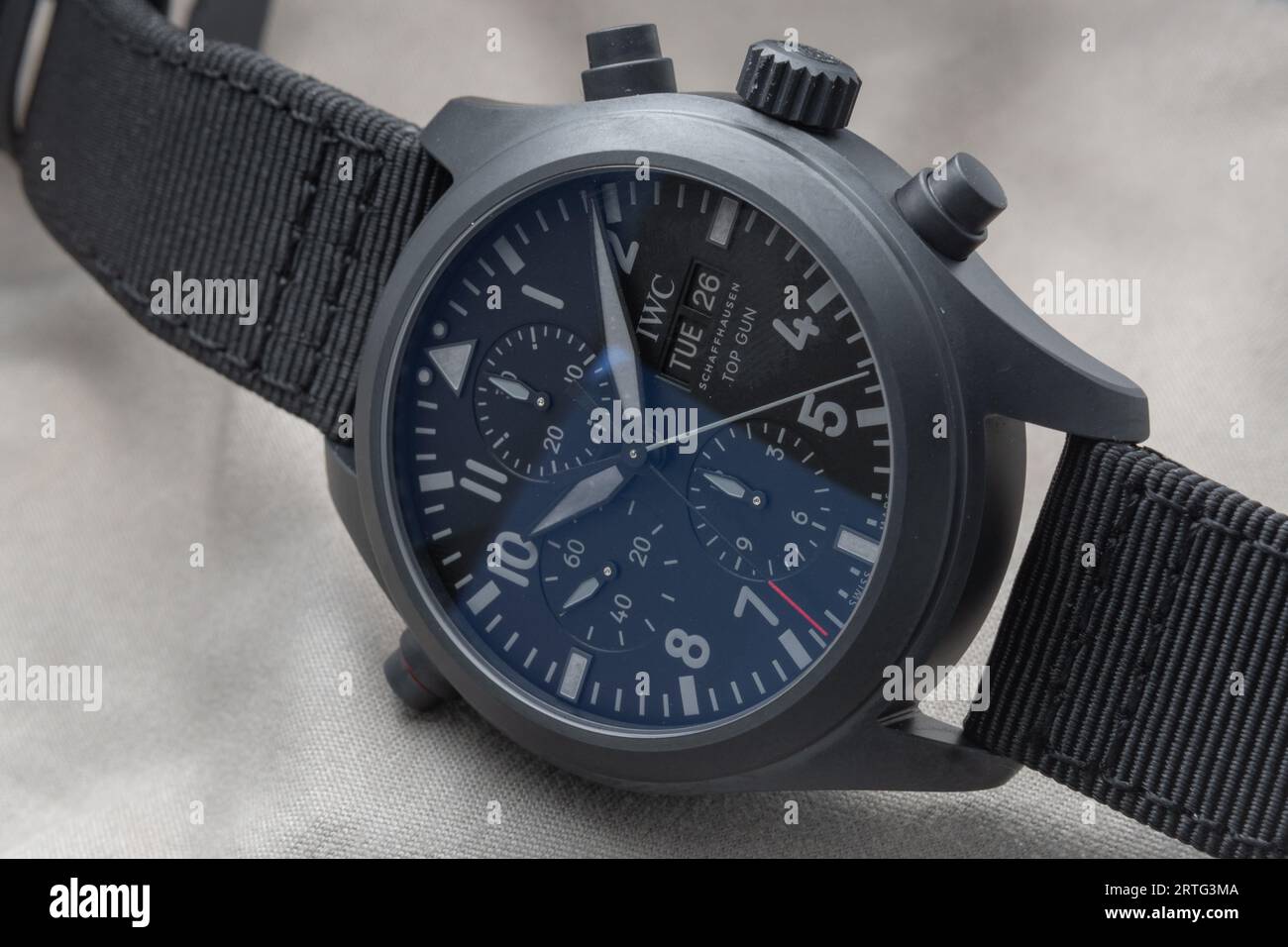 IWC Pilot’s Double Chronograph TOP GUN Ceratanium IW371815 Stock Photo ...