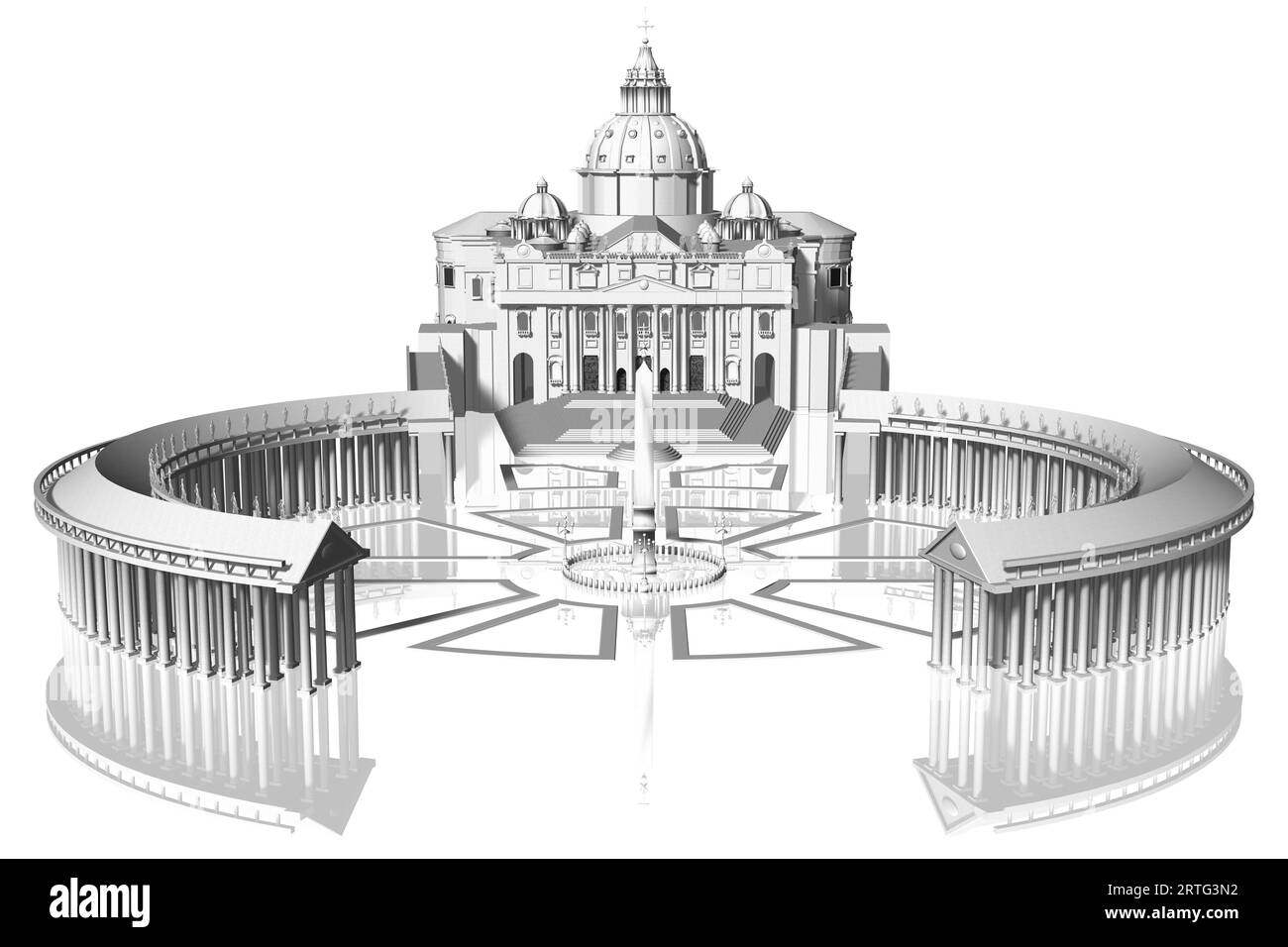 St. Peter's Square in Vatican City in the Papal States front shot on a ...