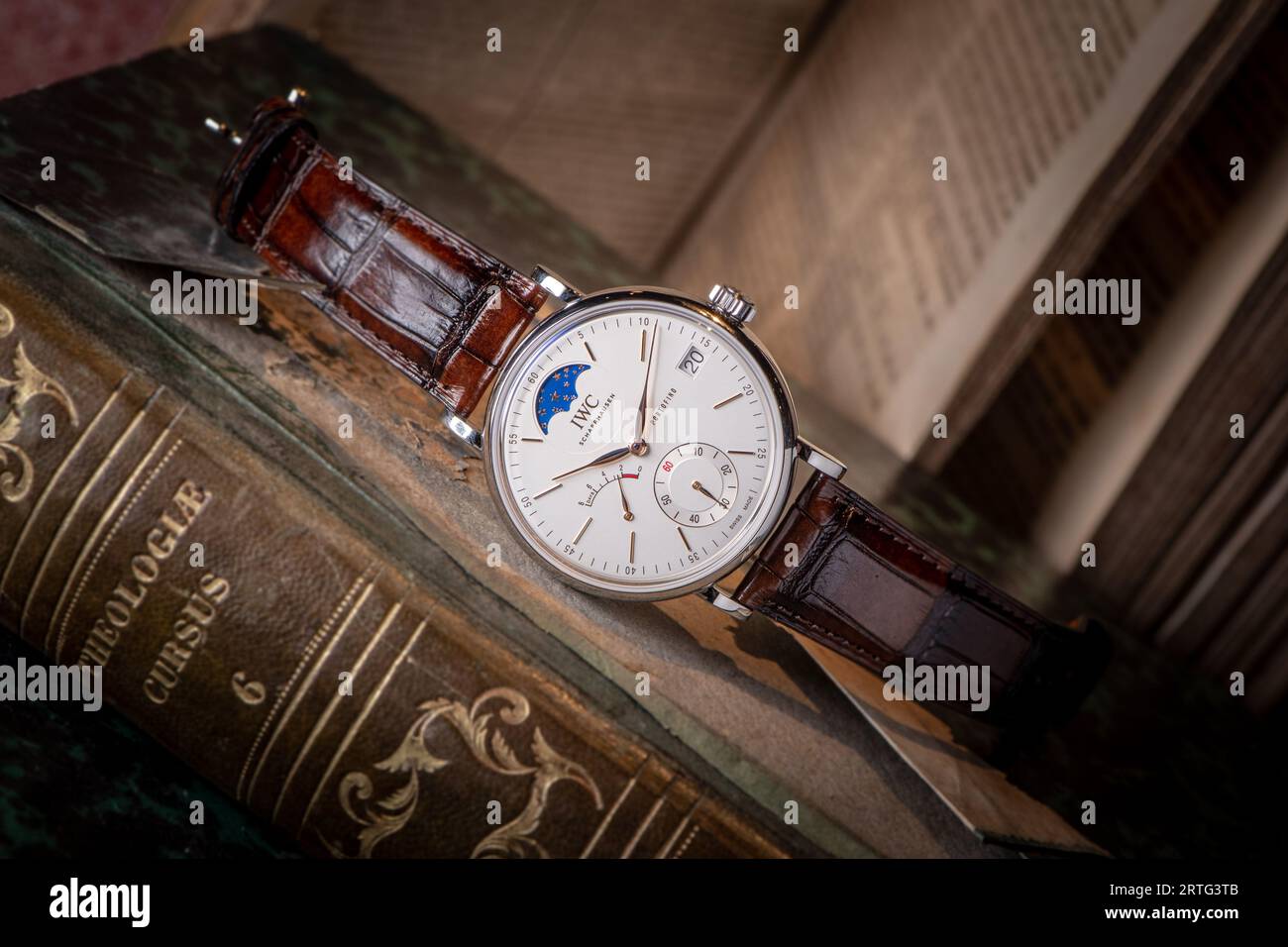 IWC Portofino Hand Wound Moon Phase IW516401 Stock Photo - Alamy