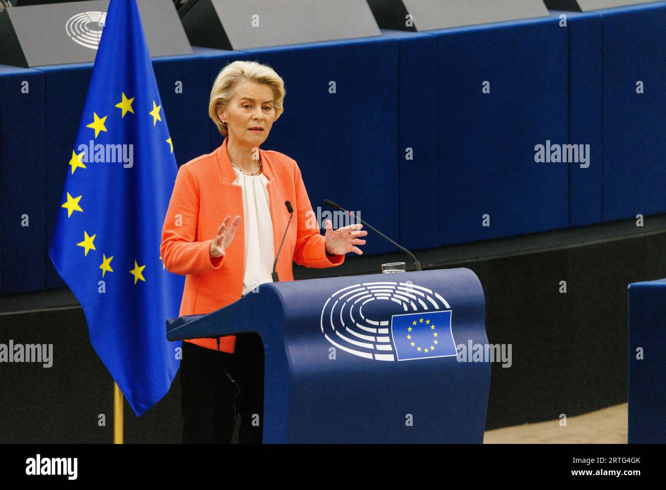 13 September 2023, France, Straßburg: Ursula von der Leyen, President ...