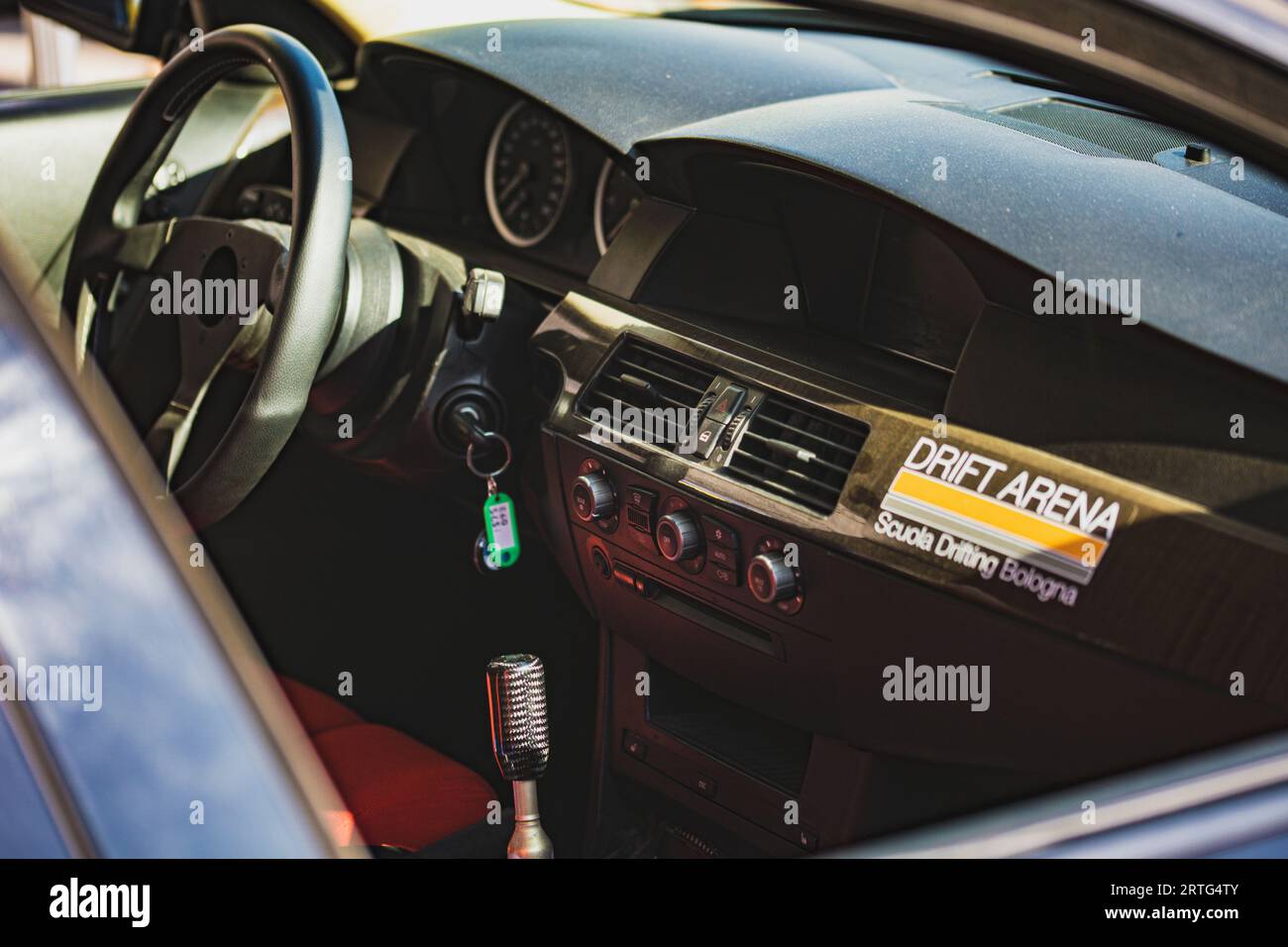 Villamarzana, 10 September 2023: Close-up of a customized dashboard in ...