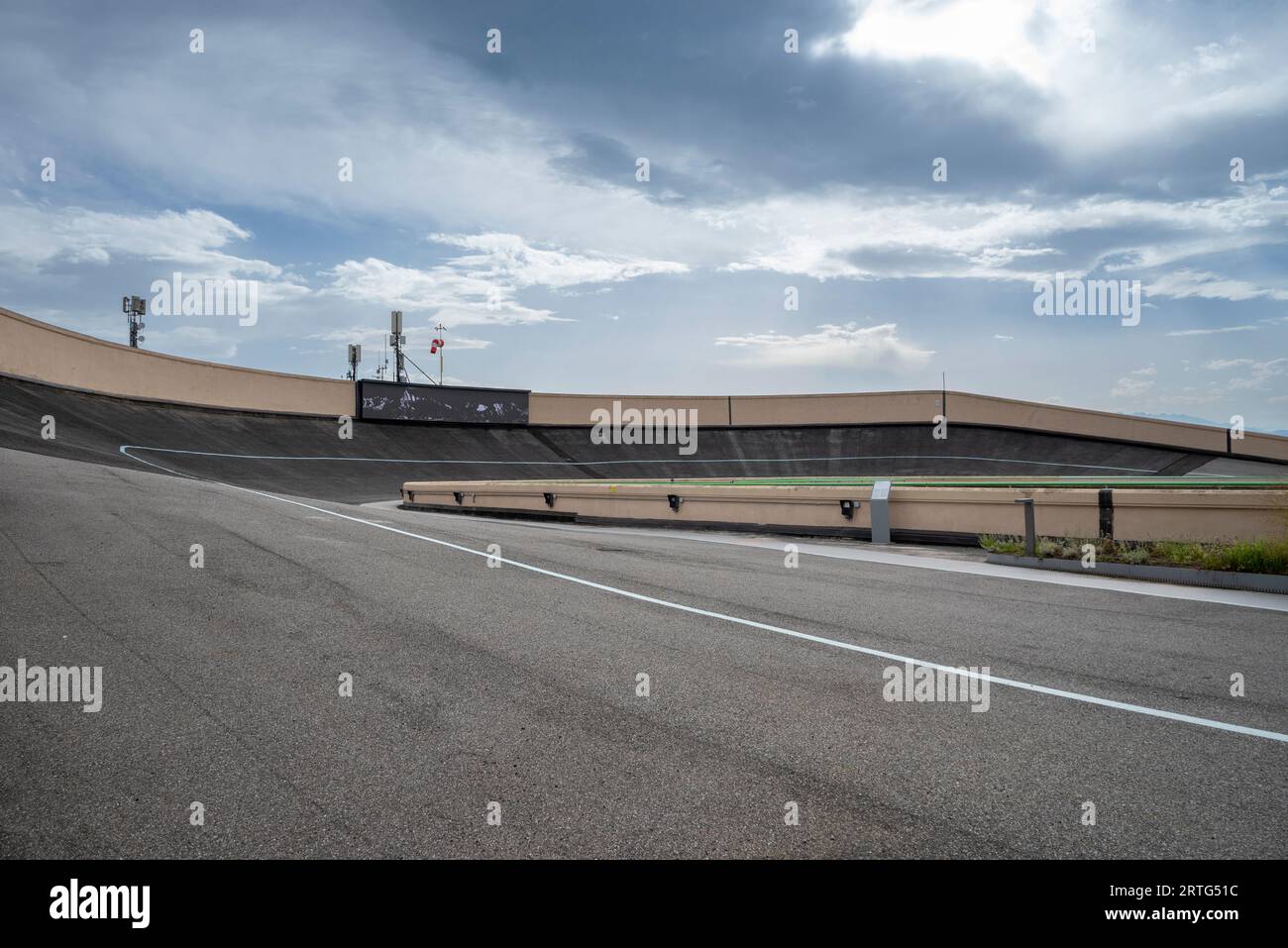 Lingotto, Turin, Italy, - August 10, 2023. FIAT car test track. Outdoor ...