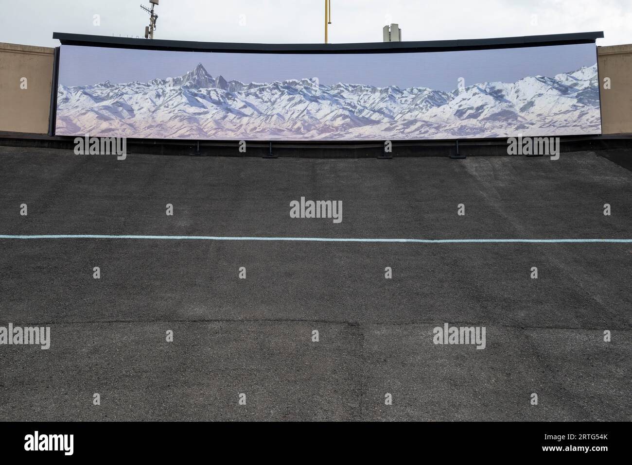 Lingotto, Turin, Italy, - August 10, 2023. FIAT car test track. Outdoor ...