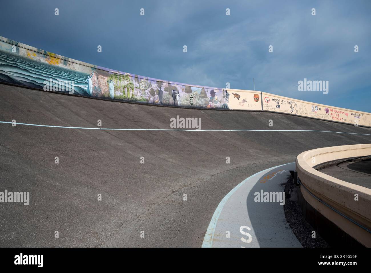 Lingotto, Turin, Italy, - August 10, 2023. FIAT car test track. Outdoor ...
