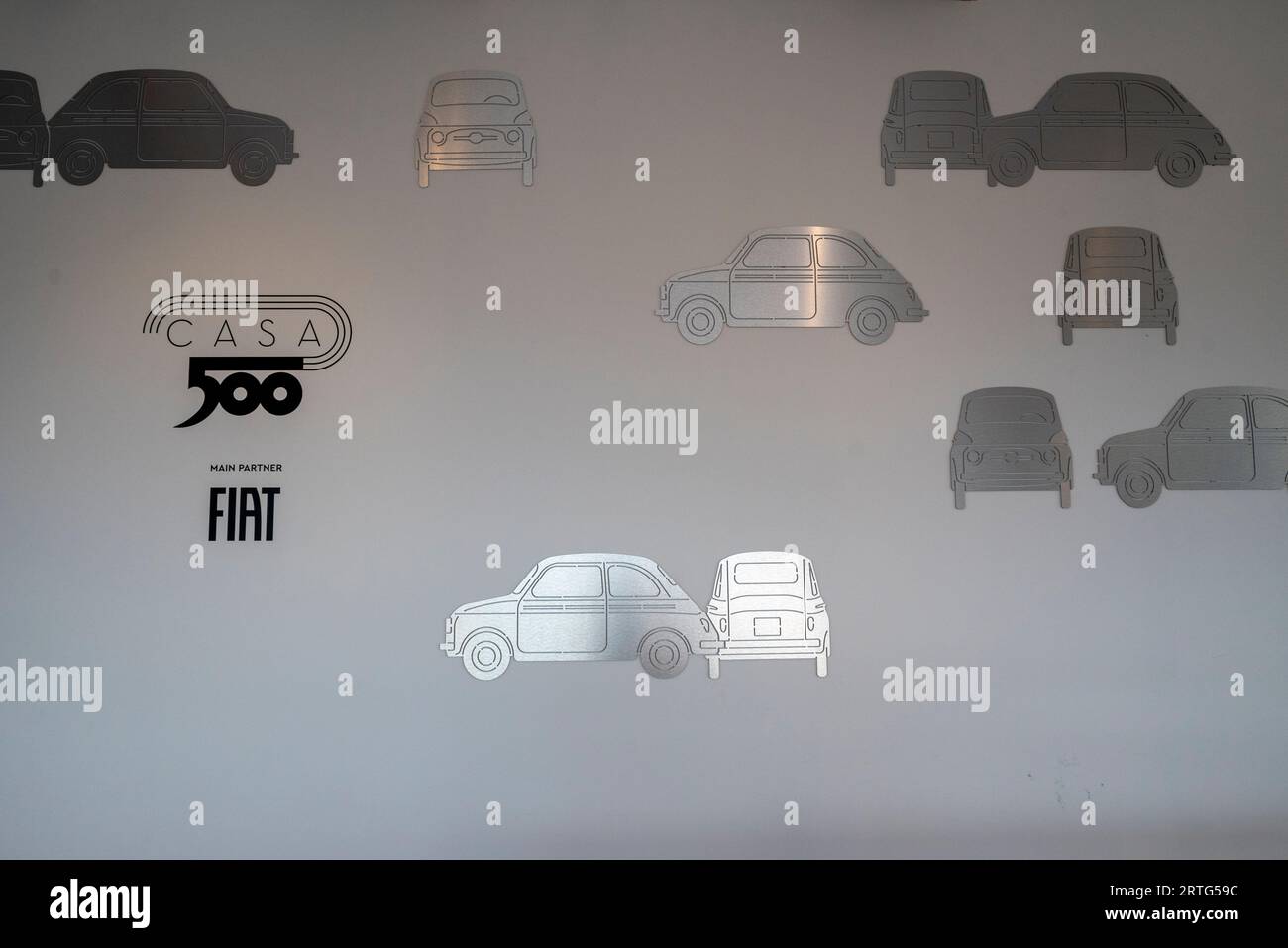Logo, brand, car brand FIAT 500. Famous car in the 60s (1957) of the ...
