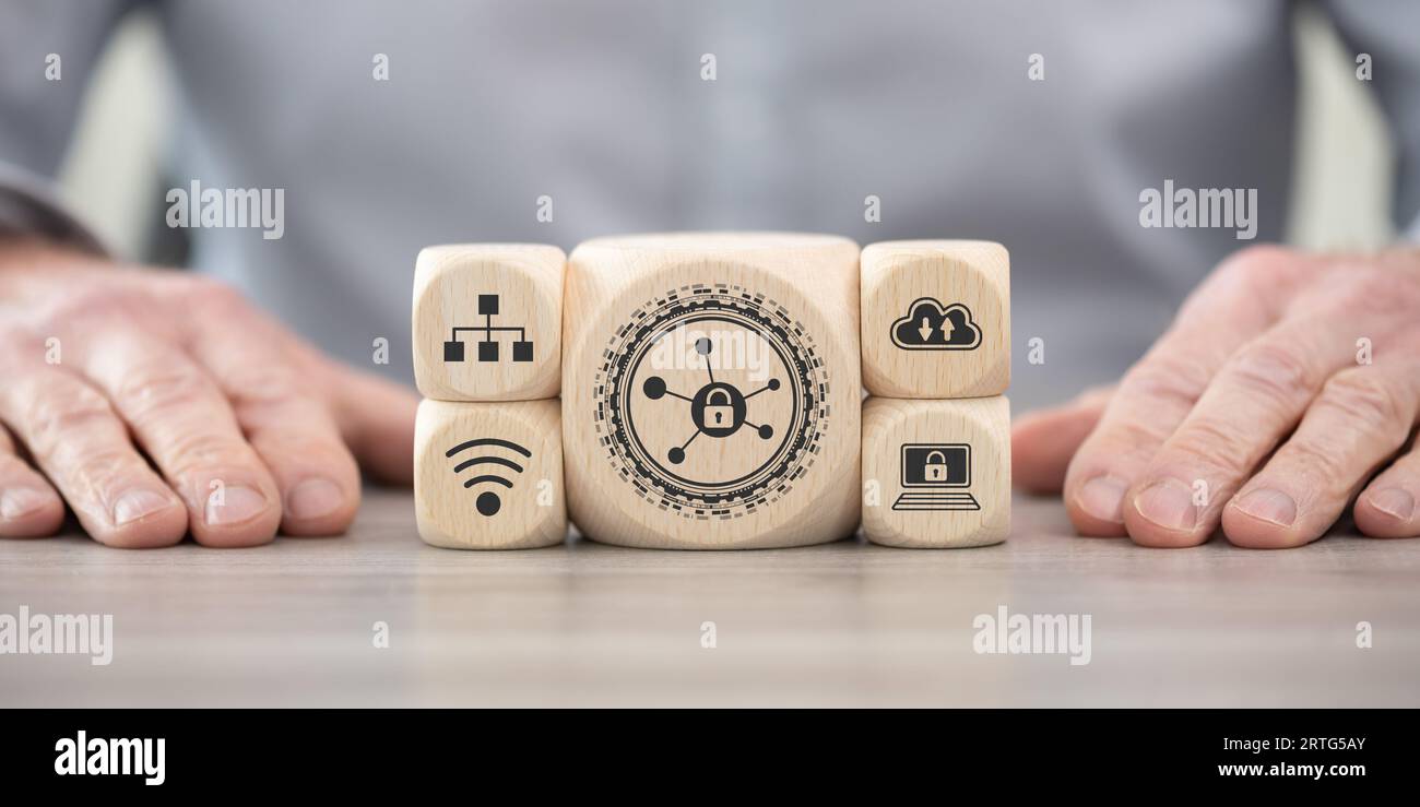 Wooden blocks with symbol of vpn concept Stock Photo - Alamy