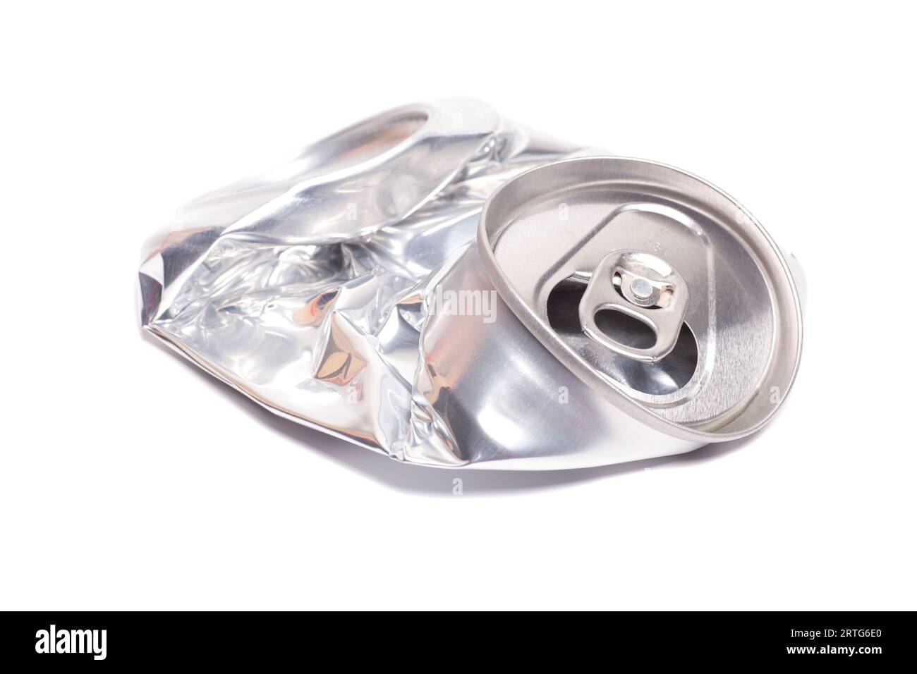 Empty crumpled can from energy drink or beer Stock Photo - Alamy