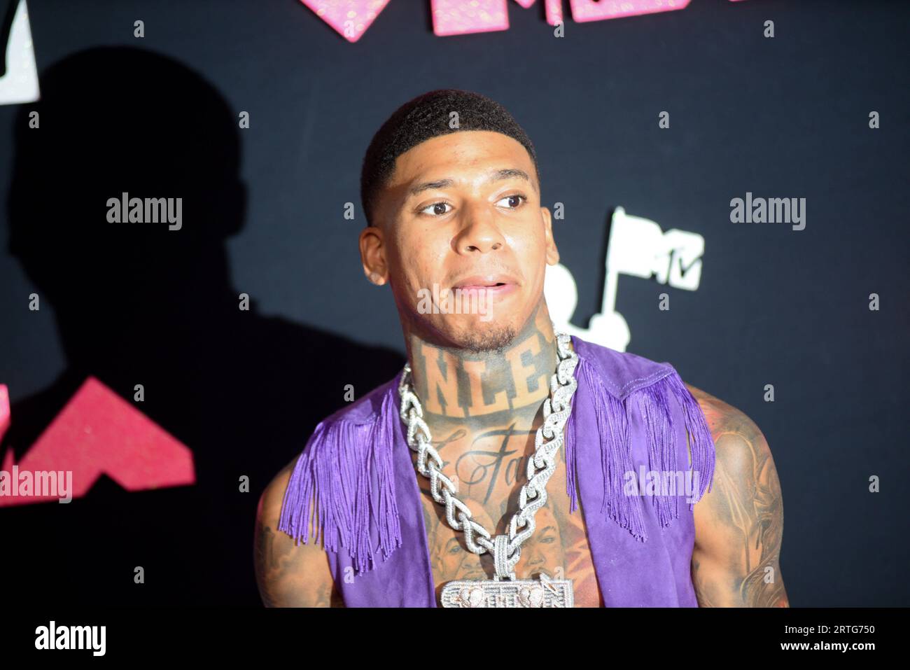 New Jersey, USA. 12th Sep, 2023. NLE Choppa walking on the red carpet ...