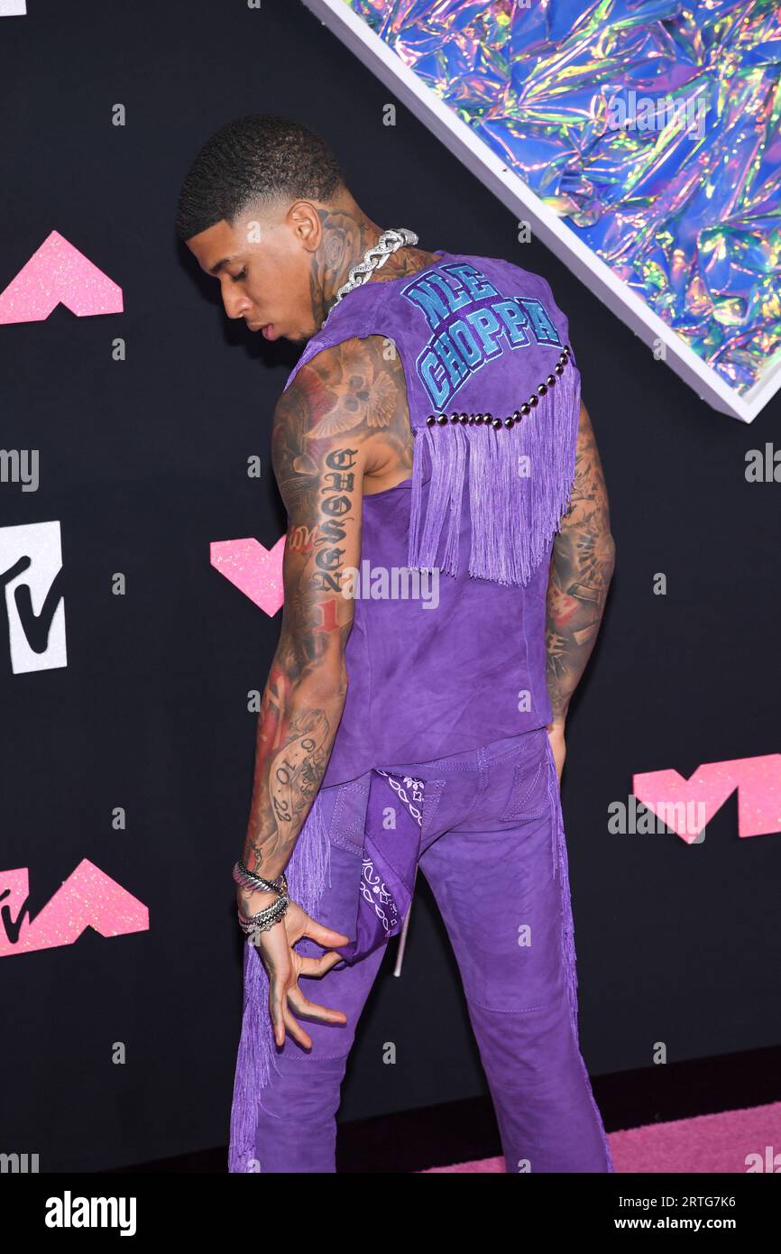 New Jersey, USA. 12th Sep, 2023. NLE Choppa walking on the red carpet ...