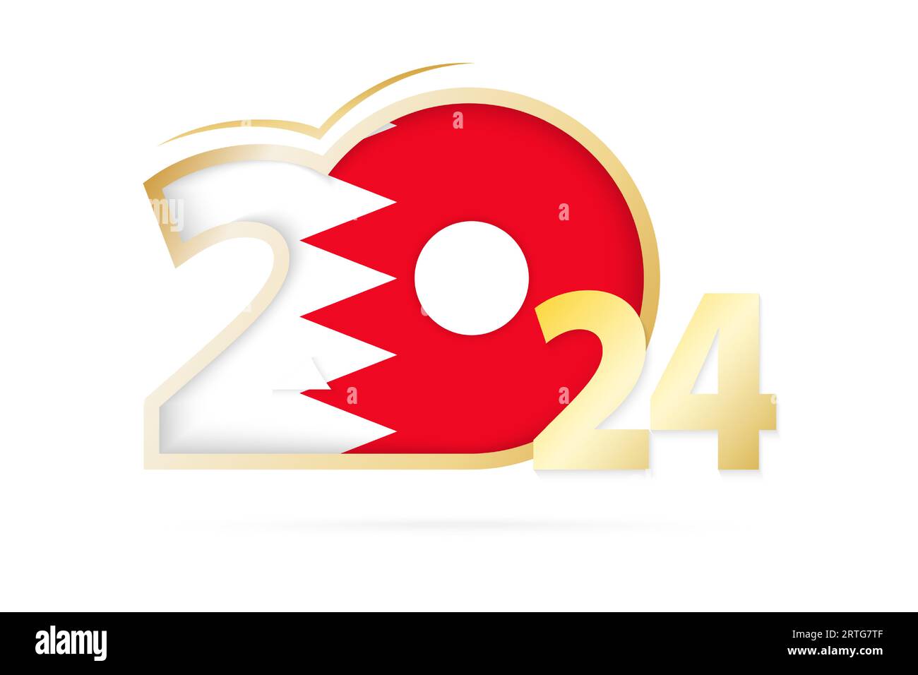 Year 2024 with Bahrain Flag pattern. Vector Illustration Stock Vector ...