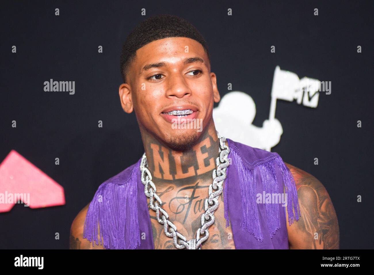 New Jersey, USA. 12th Sep, 2023. NLE Choppa walking on the red carpet ...