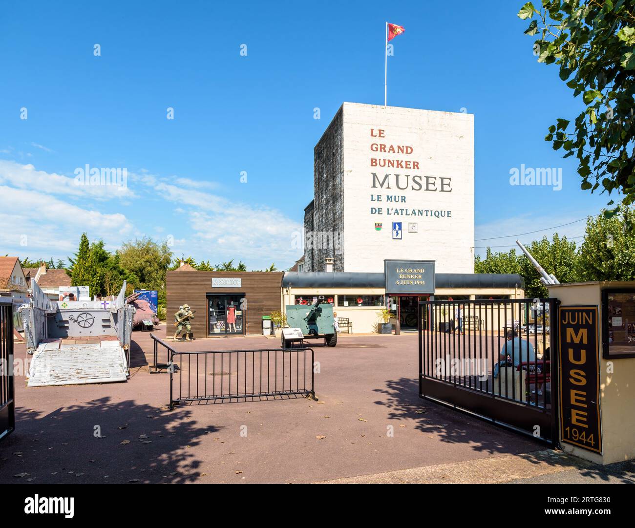 Entrance of "Le Grand Bunker" in Ouistreham, France, a former German ...