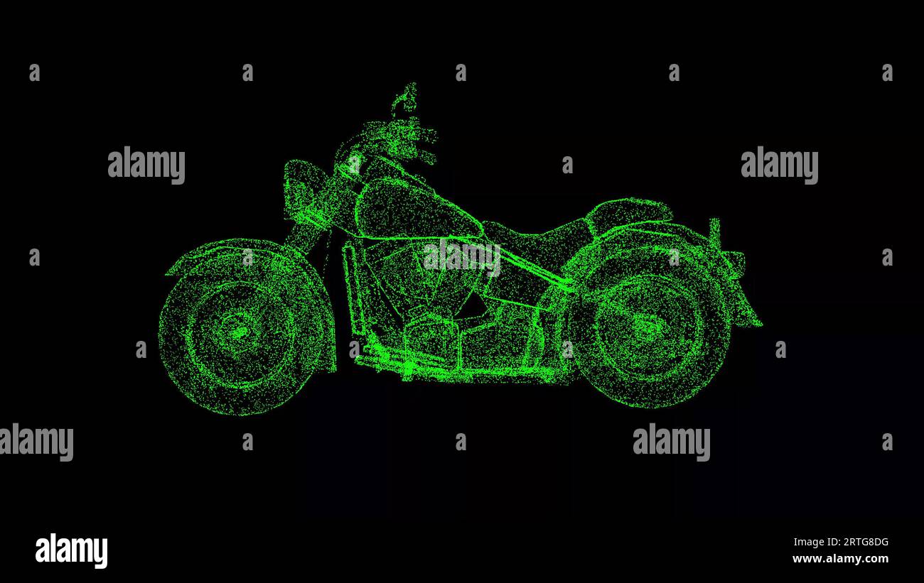 3D motorcycle on black background. Sports and Transportation concept ...