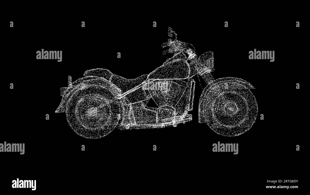 3D motorcycle on black background. Sports and Transportation concept ...