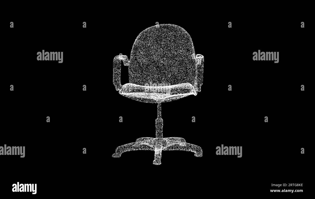 3D office chair on black background. Furniture concept. Business ...