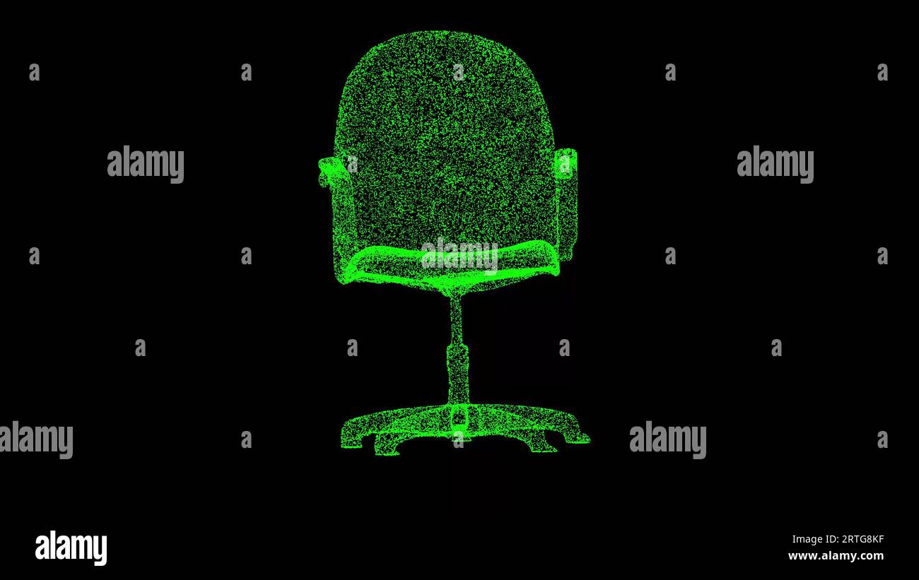 3D office chair on black background. Furniture concept. Business ...