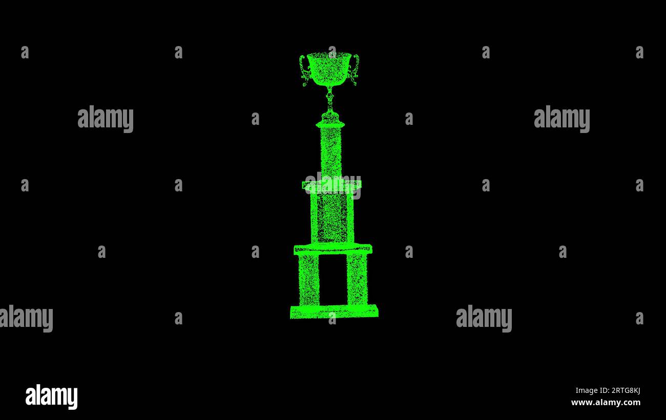 3D Victory Cup on black background. Sport and Competition concept ...