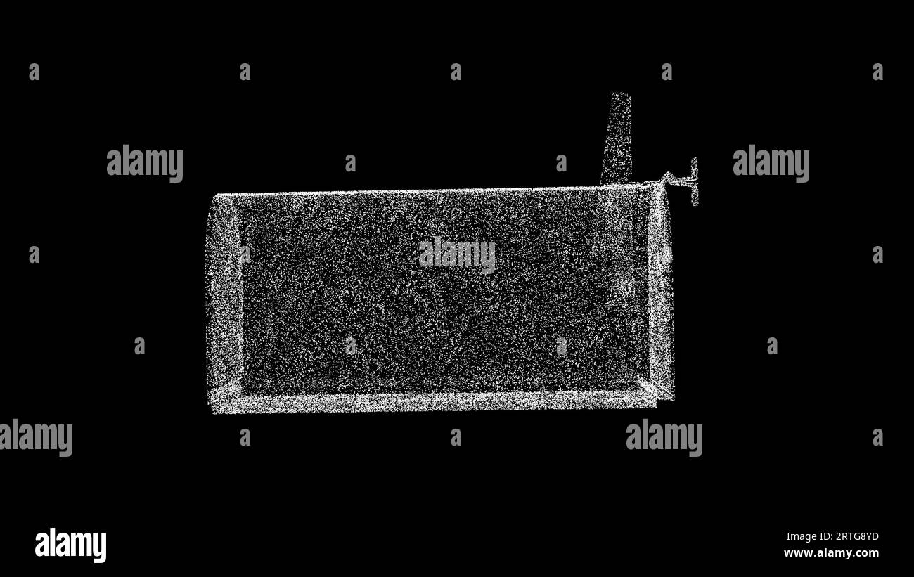 3D Mail box on black background. Communication concept. Delivery of ...