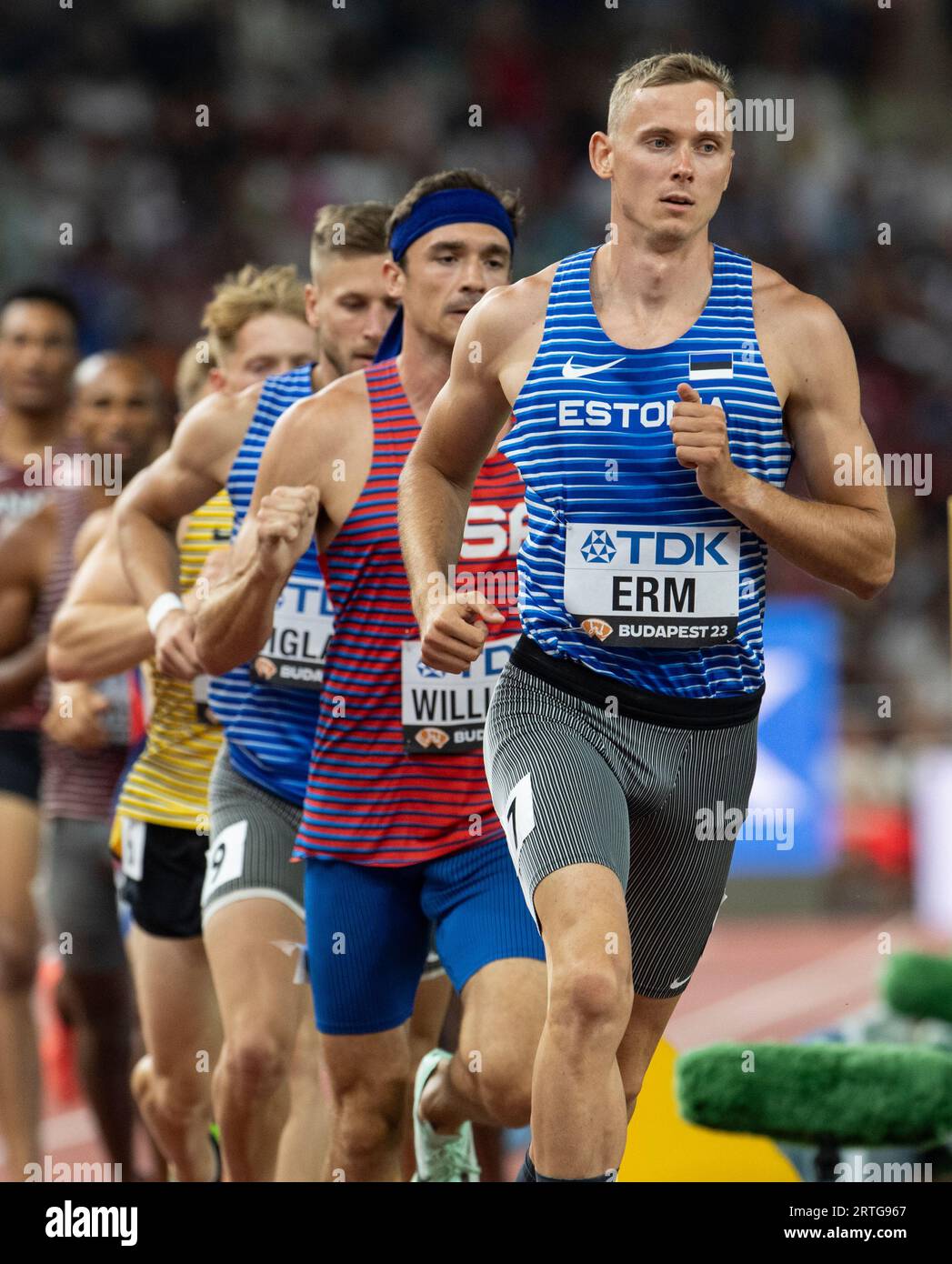 Johannes Erm of Estonia competing in the 1500m decathlon on day eight at the World Athletics ...