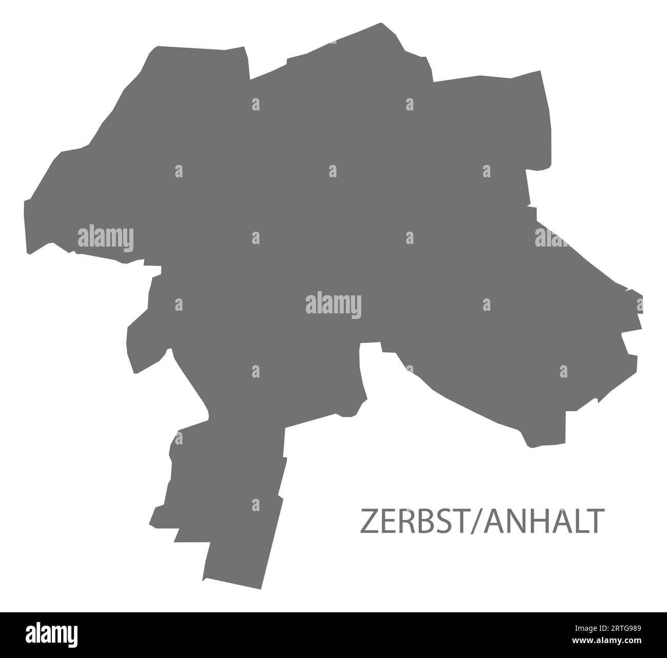 Zerbst Anhalt German city map grey illustration silhouette shape Stock ...