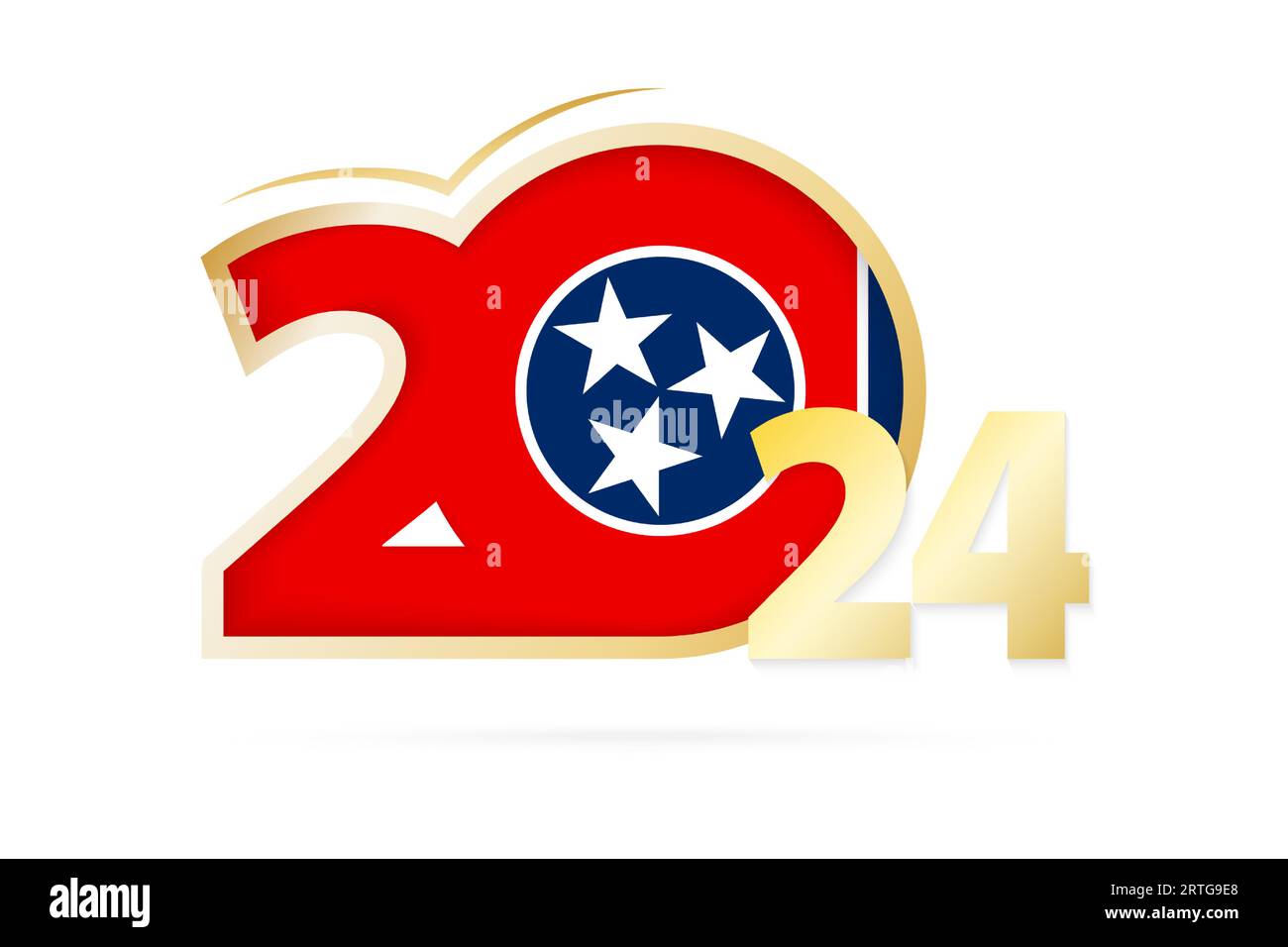 Year 2024 with Tennessee Flag pattern. Vector Illustration Stock Vector ...