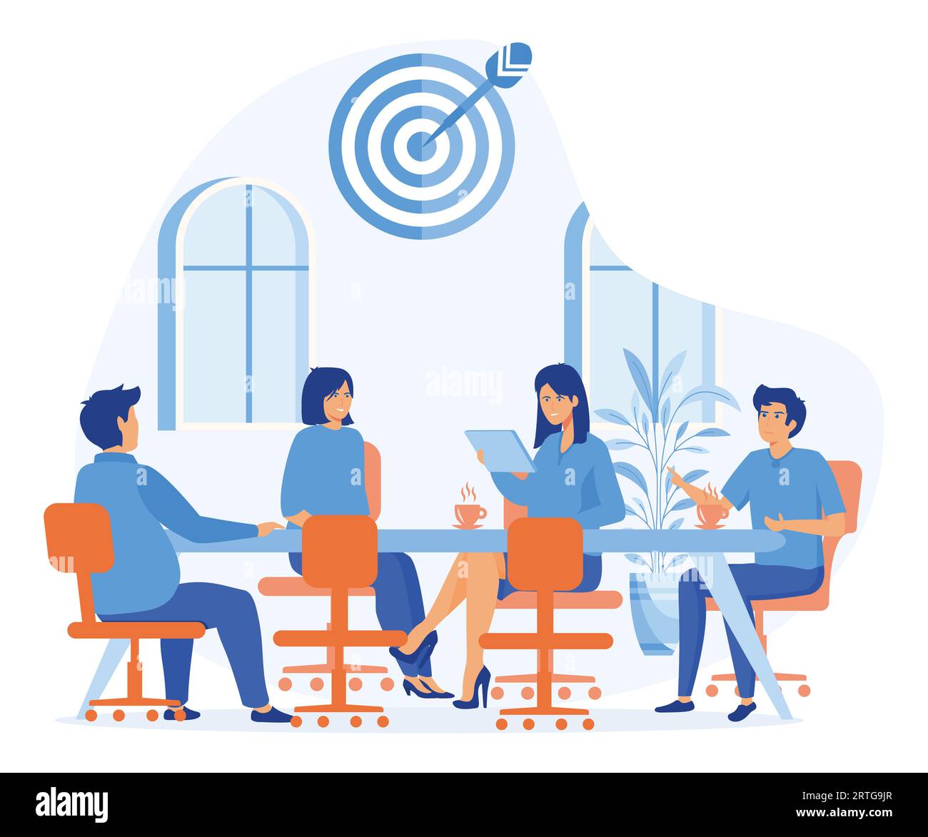 business plan concept, group of business people having a meeting in the ...