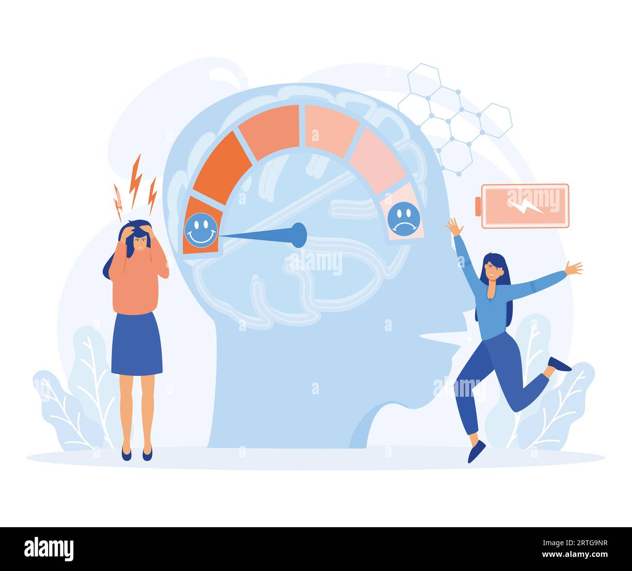 Stress Level, Mood Scale. Tired Exhausted Overworked and Happy ...