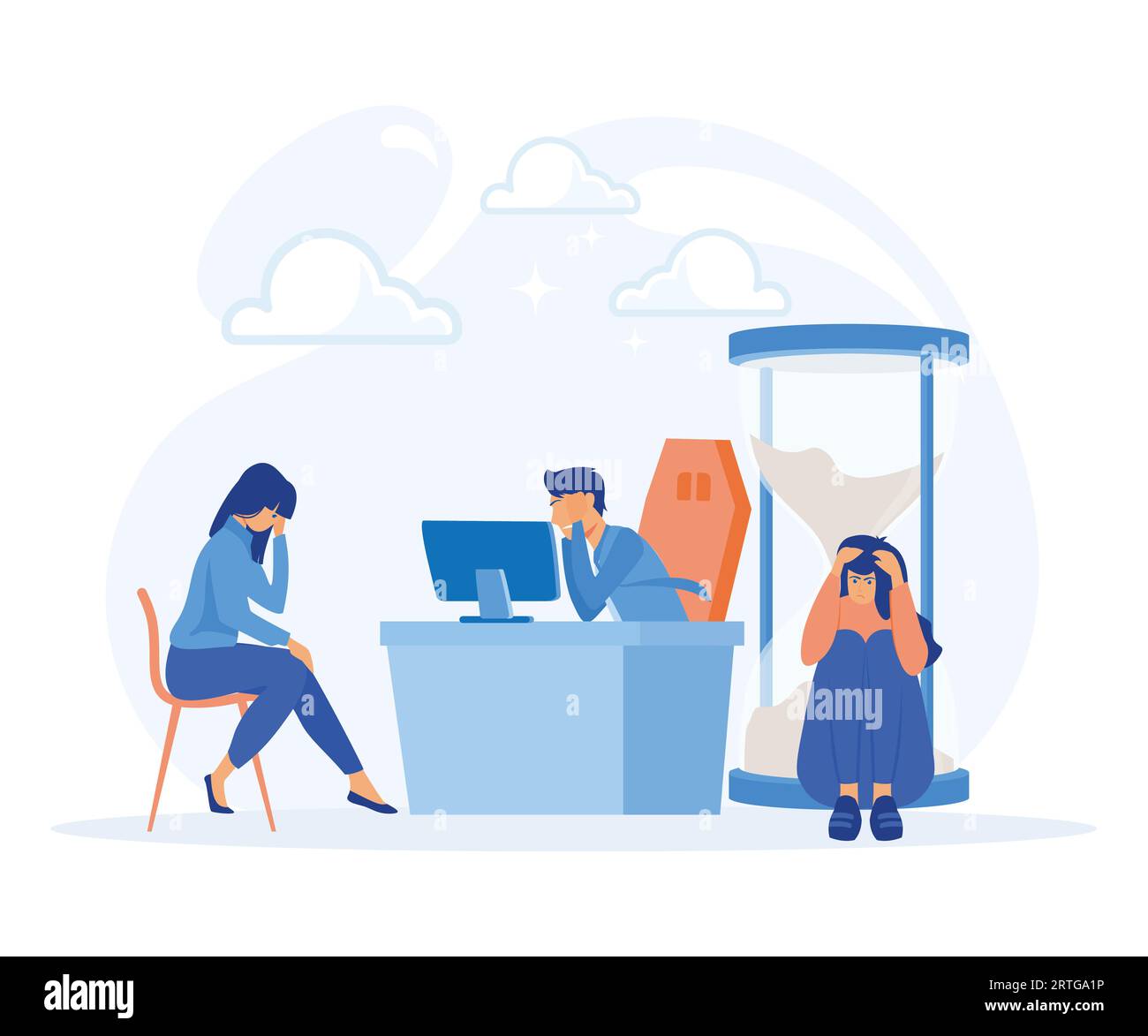 Stress Management Concept. a group of people having a stressful moment ...