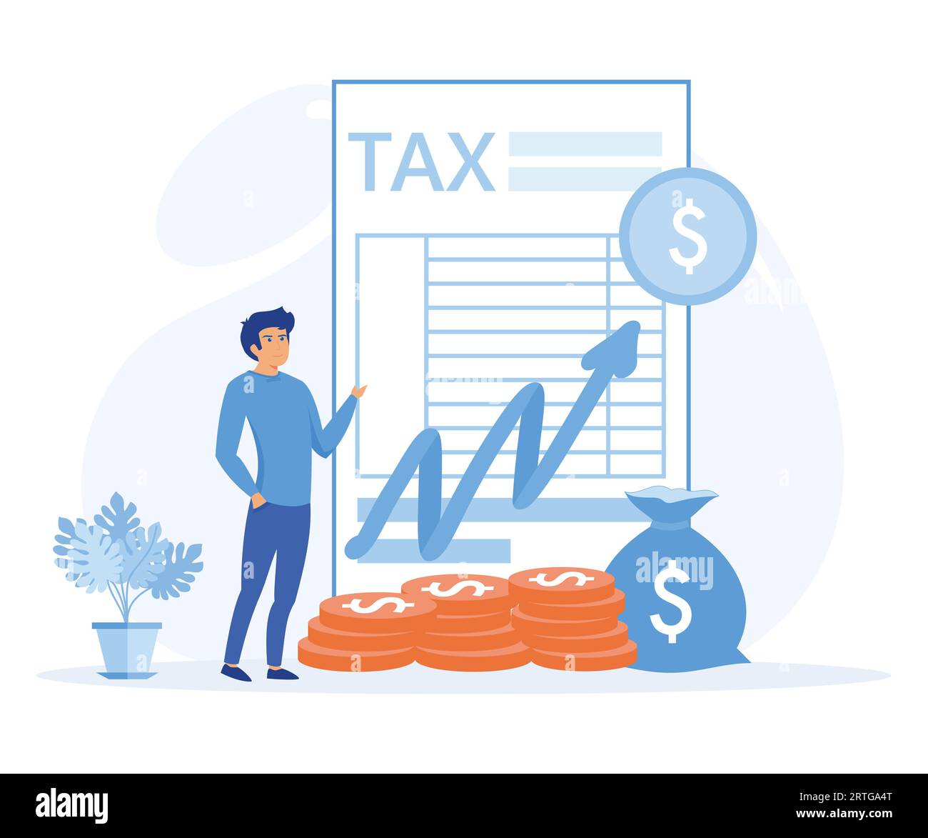 Tax preparation concept. Corporate tax, taxable income, fiscal year ...