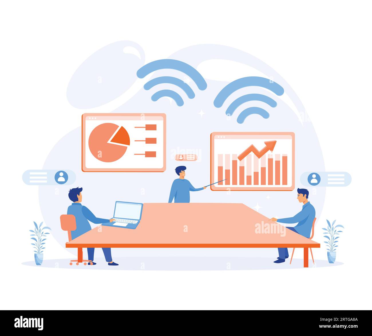 digital workspace, remote work and teamwork concept. Corporate business ...