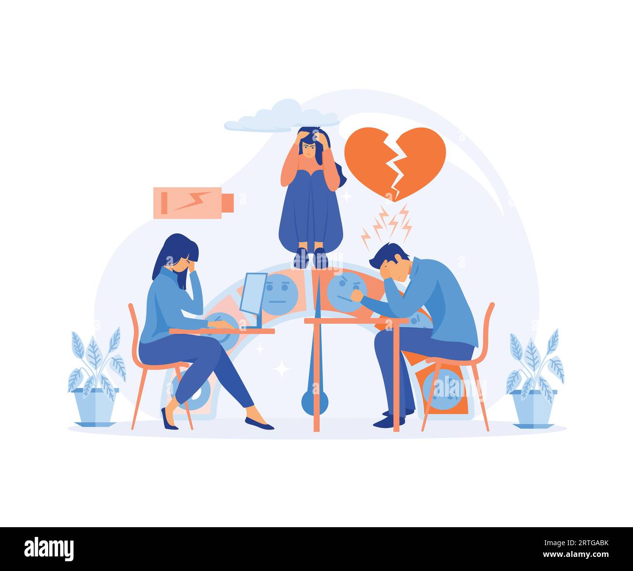 People are on the mood scale, stress rate. Frustration and stress ...