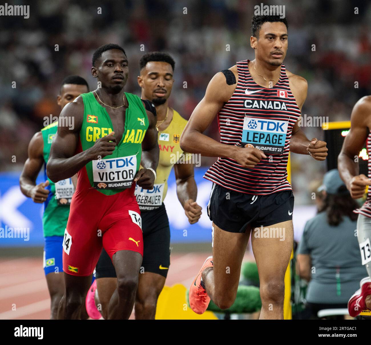 Pierce LePage of Canada competing in the men’s 1500m decathlon on day ...