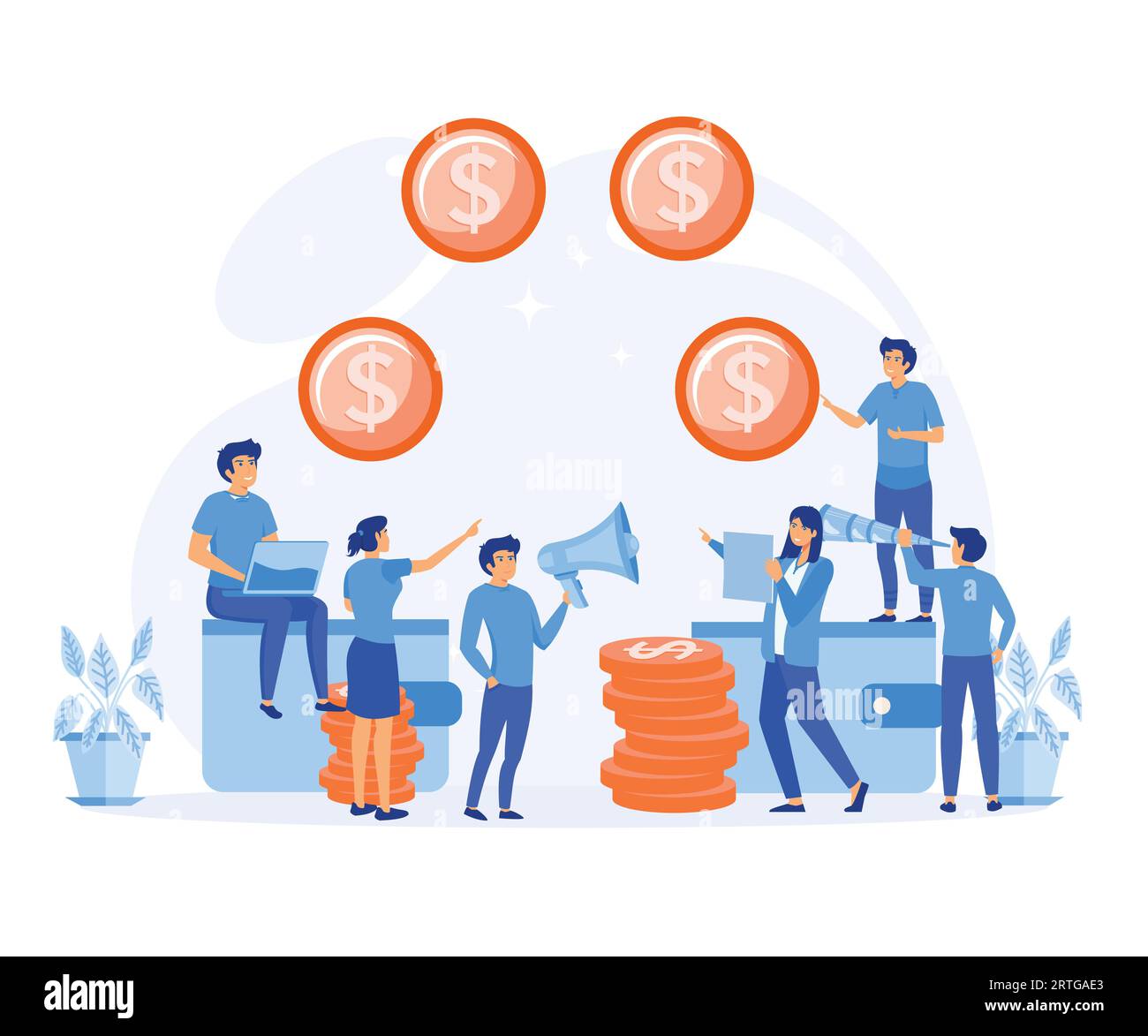 financial transactions, money transfer, banking, big wallets with coins ...