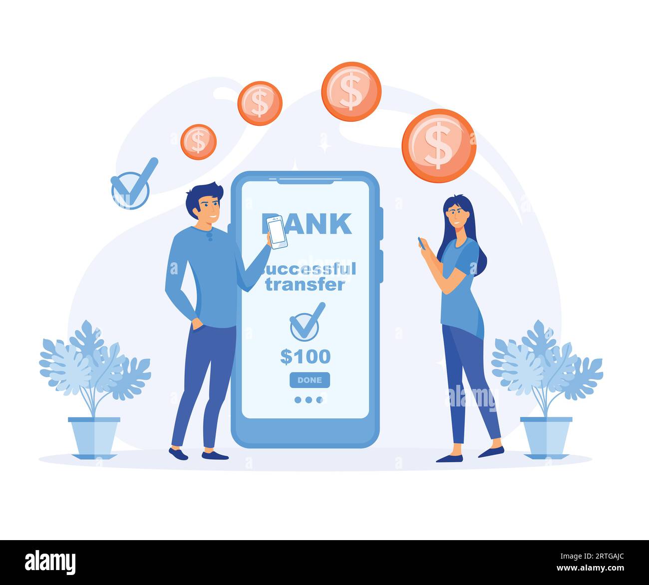 online banking, Banking services on the website. Correct transaction. flat vector modern ...