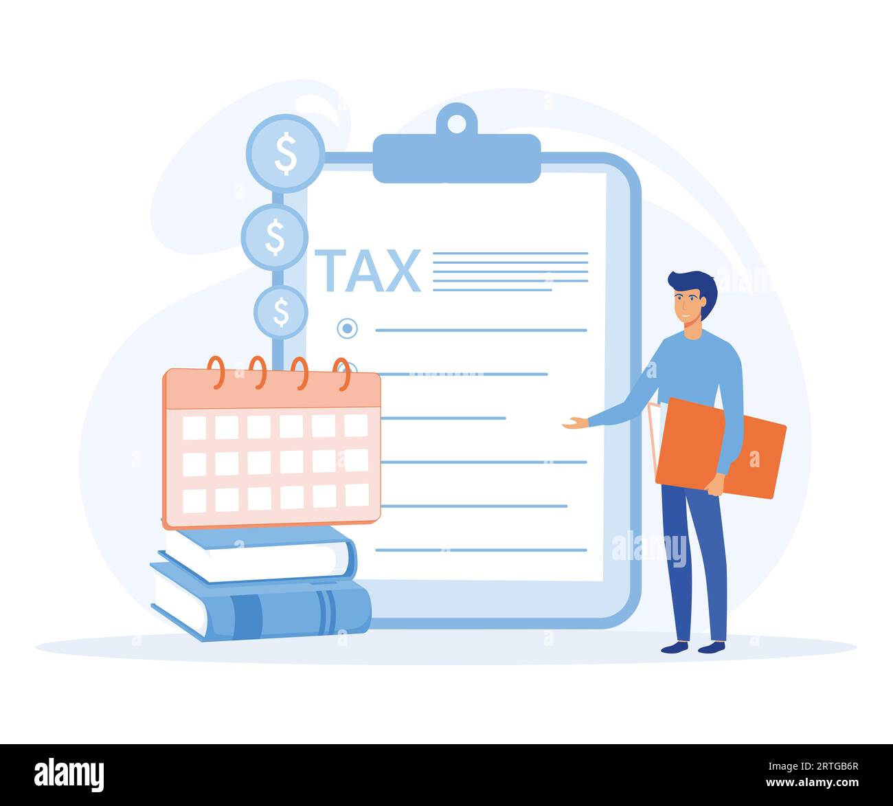 Tax preparation concept. Corporate tax, taxable income, fiscal year ...