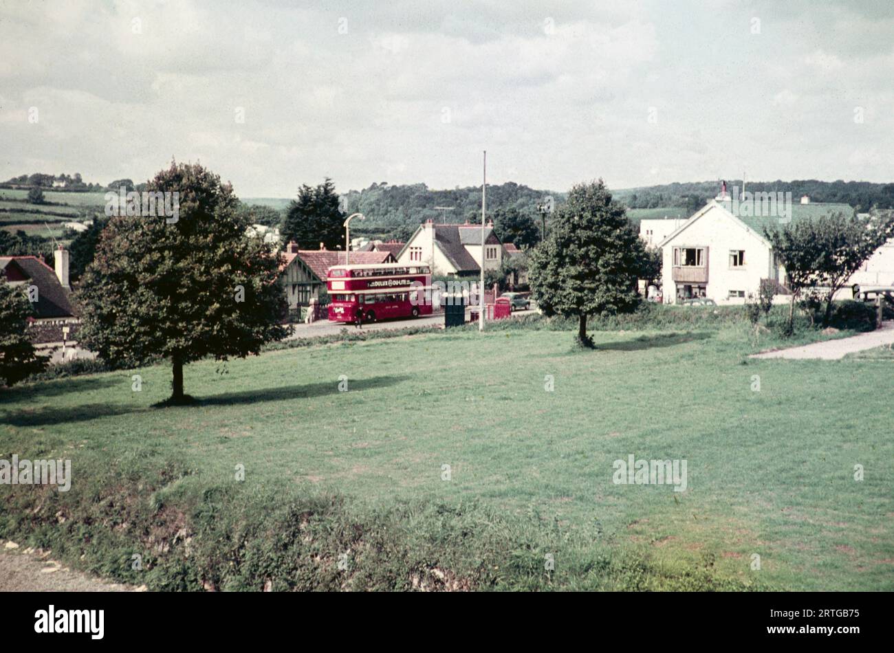 Double-decker bus Goodrington, Devon, England, UK September 1960 Stock ...
