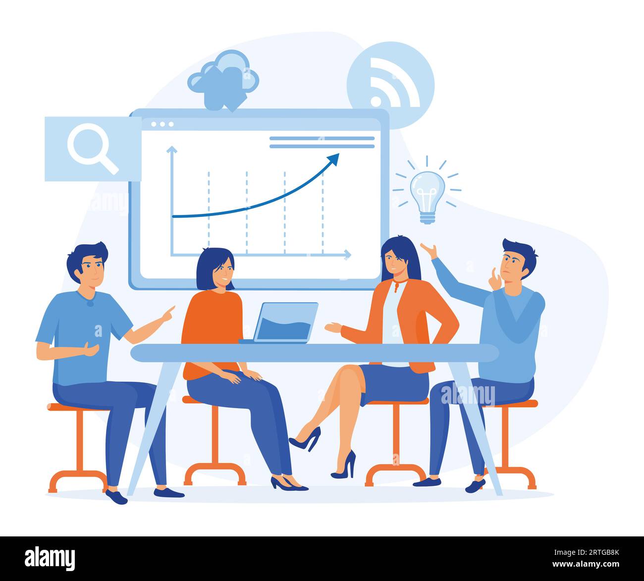 remote work and teamwork concept, Corporate business team having a ...