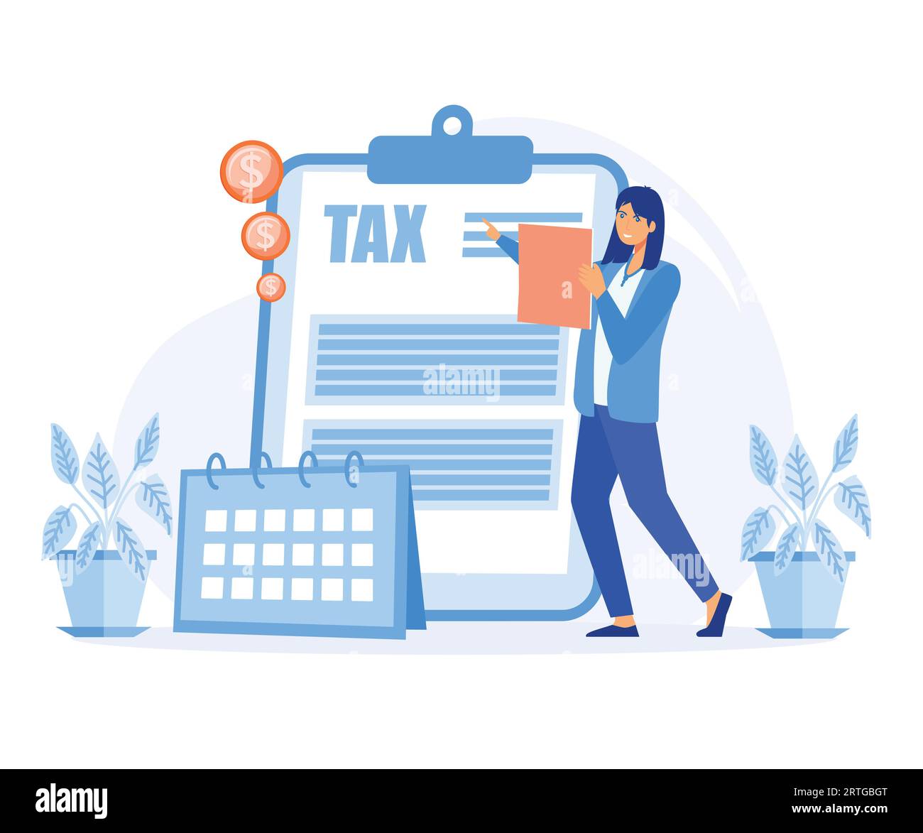 Tax preparation concept, fiscal year, document preparation, payment ...