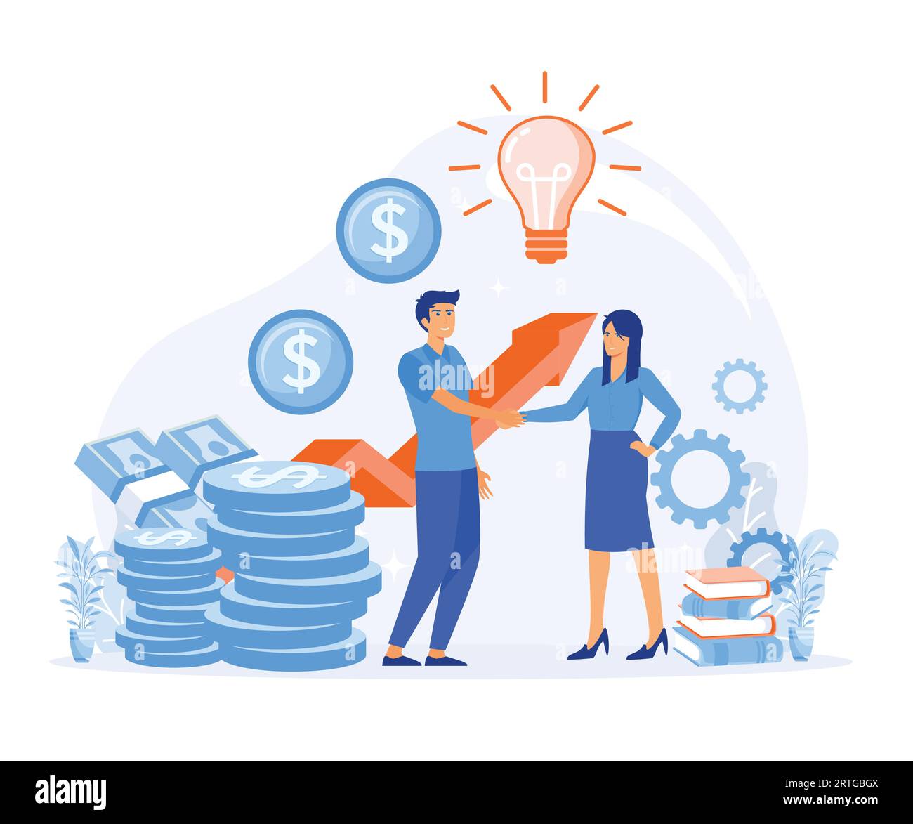 Partnership, venture investment concept. Businessmen shake hands ... Partnership, venture investment concept. Businessmen shake hands ...